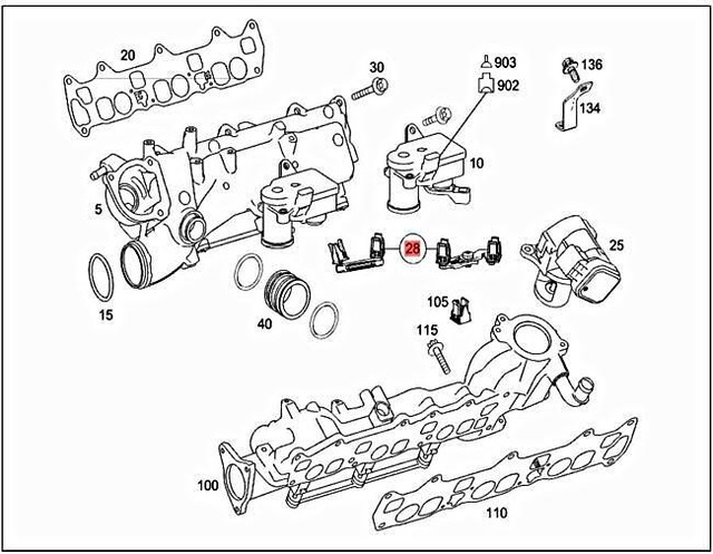 Mercedes-Benz Genuine Intake Manifold Servo Motor Adjusting Linkage ...