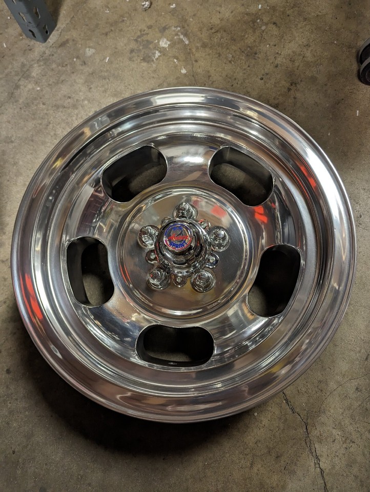 VINTAGE POLISHED 15x5.5 ANSEN SLOT MAG WHEELS FORD/MOPAR/HOLDEN MAGS ...
