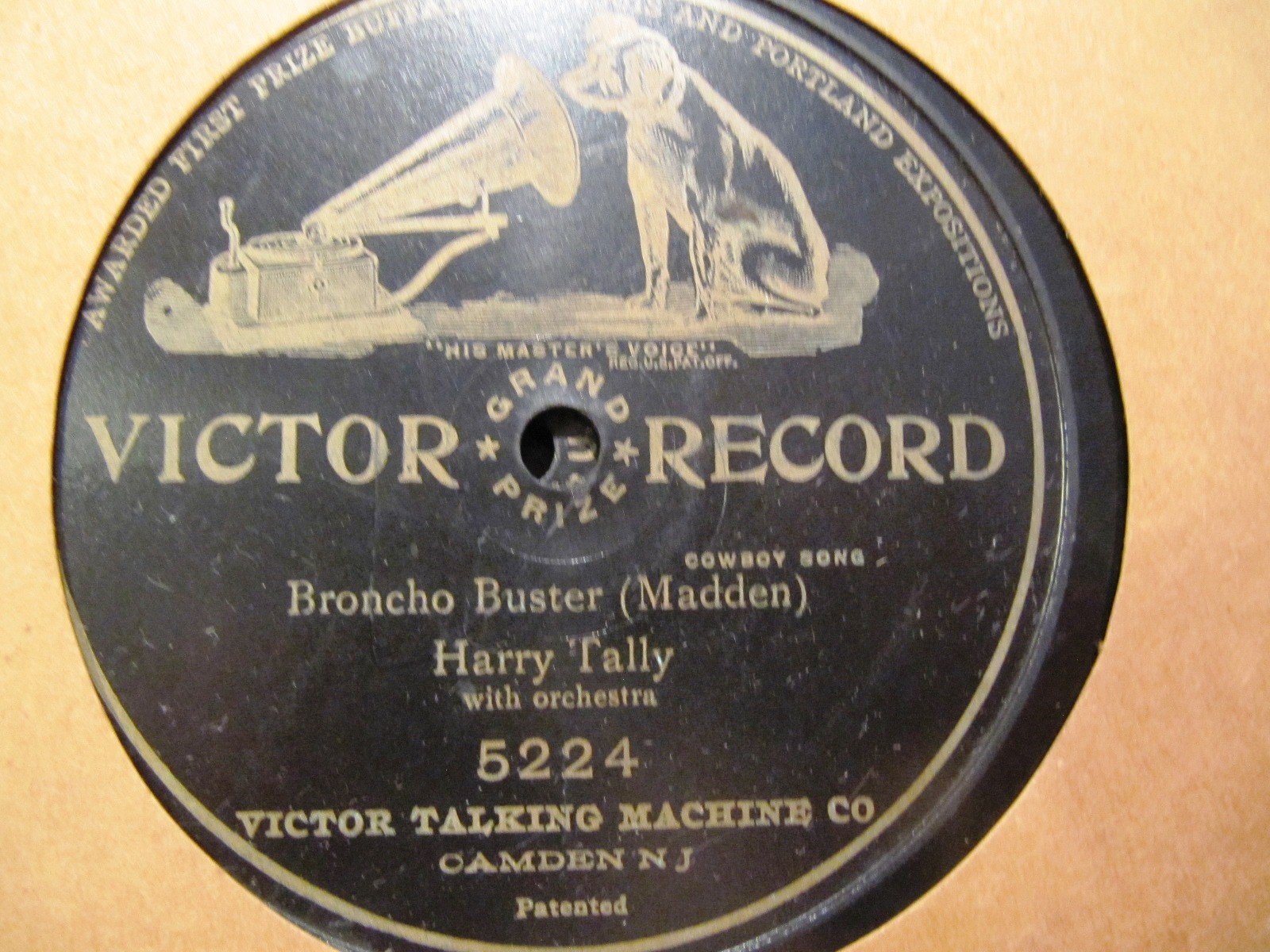 1907 HARRY TALLY Cowboy Song BRONCHO BUSTER Madden Victor Grand Prize ...