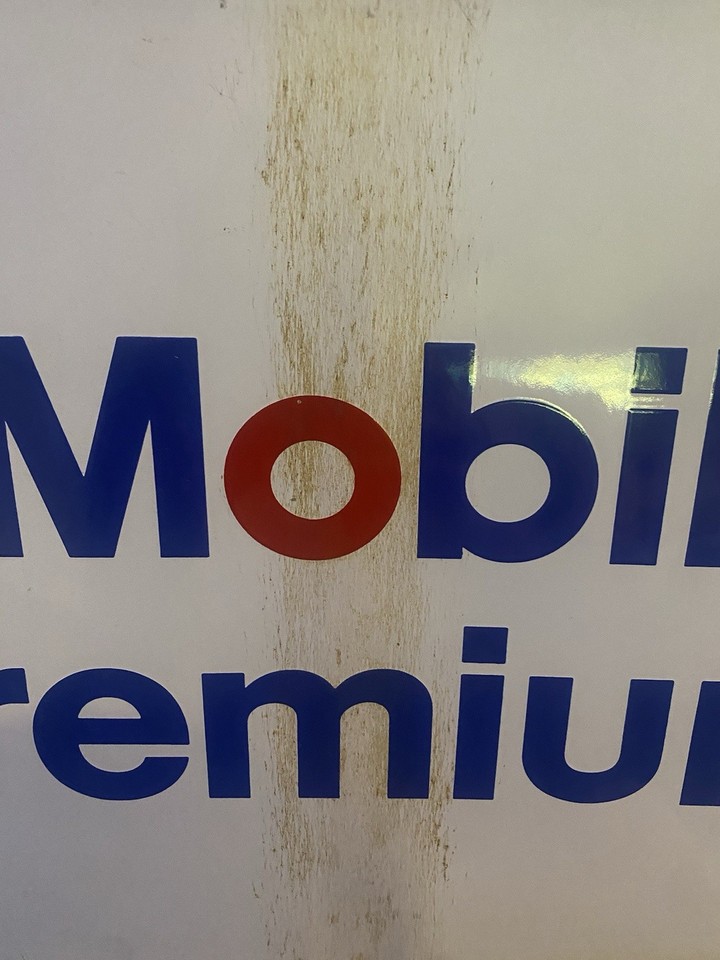 Original Mobil Gas Pump Plate Sign Porcelain Antique Pegasus Old Exxon ...