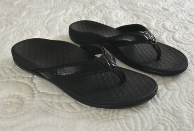 Vionic Tide II Toe Post Women's Orthotic Flip Flop Sandals Beach Black ...