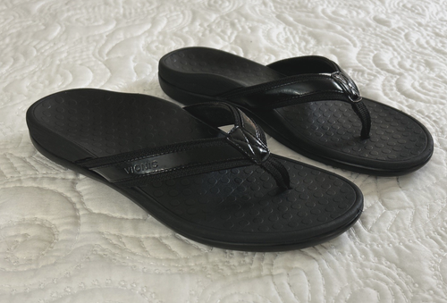 Vionic Tide II Toe Post Women's Orthotic Flip Flop Sandals Beach Black ...