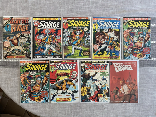 Doc Savage Bronze Age High To Mid Grade Lot Of 9 (2,3,5,6,6,7,8 GS 1 ...