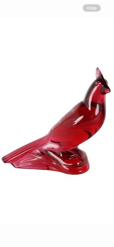 Baccarat French crystal Ruby red cardinal bird 5” figurine | eBay