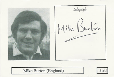 Mike Burton ENGLAND RUGBY PLAYER SIGNED PHOTO CARD ORIGINAL AUTOGRAPH ...