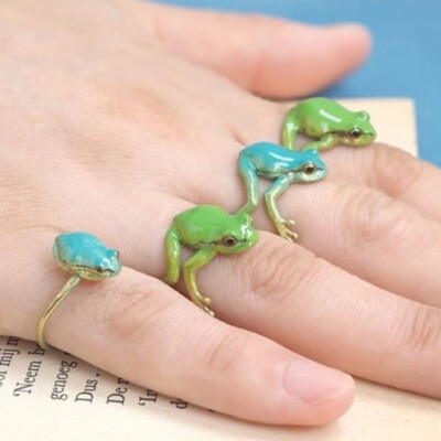 Latest-Tree Frog Ring Vintage Brass Frog Ring Adjustable Tree Frog Ring ...