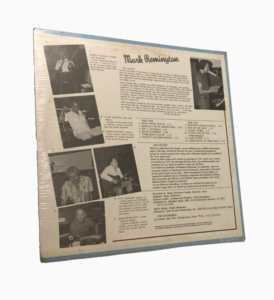 Mark Remington Sings Bolt Records Texas Lee Stuart Vintage 1982 LP Vinyl New | eBay