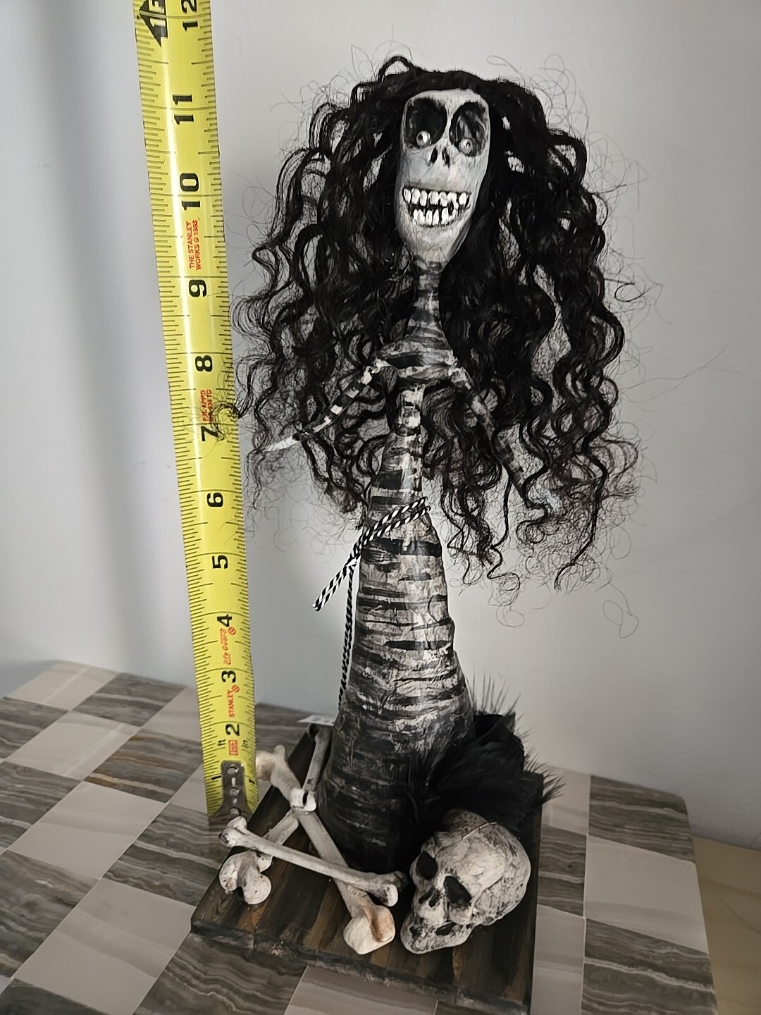 OOAK Creepy Oddity Art Doll Clay Spooky Skeleton Ghost Ghoul Evil Chick ...