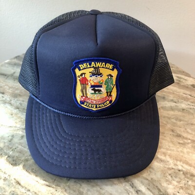 Delaware State Police Snapback hat 80s Vintage Trucker Ball Cap | eBay