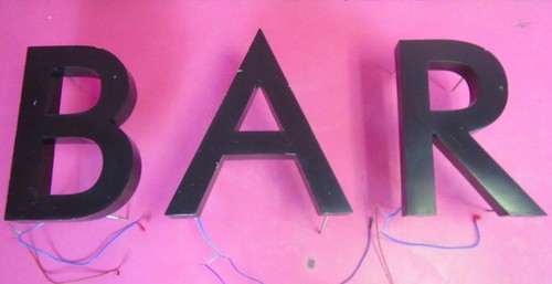 BAR Backlit White LED Channel Letter Exterior Sign 14.5" x 40" Business ...