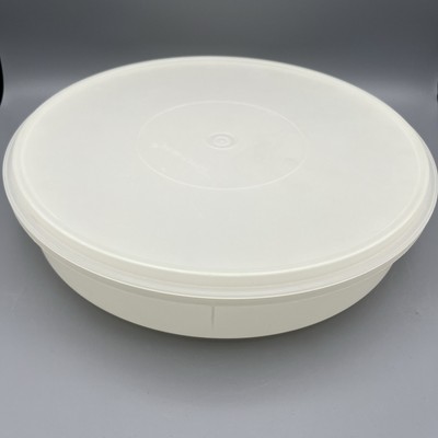 Vintage White Tupperware Party Serving Cupcake Container with Lid | eBay