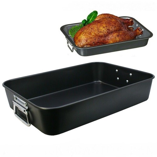 Large Deep Non Stick Roasting Baking Tray Oven Pan Dish Meat Turkey Tin ...