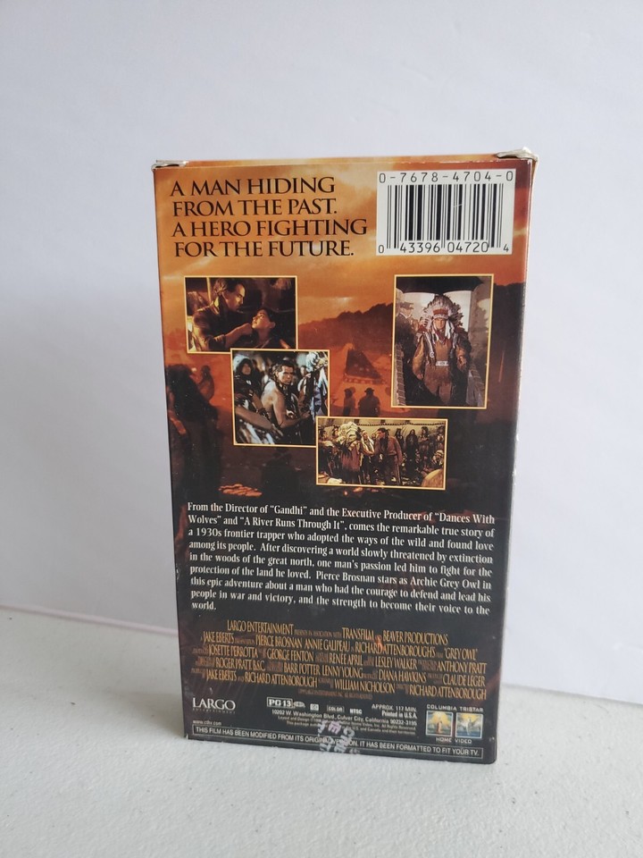 Grey Owl (VHS, 2000) Pierce Brosnan, Annie Galipeau, PG-13 (v3 ...