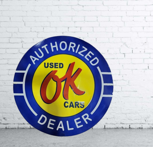 Used ok Car Authorised Dealer Porcelain Enamel Metal Sign 30 Inches ...