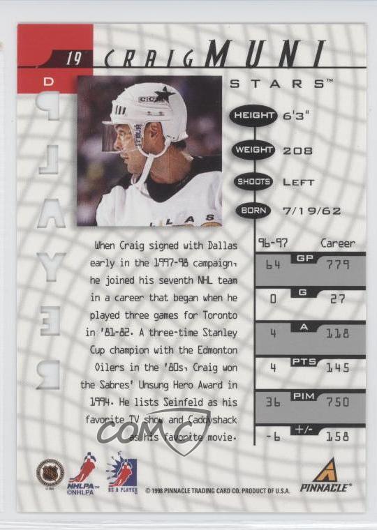 1997-98 Pinnacle Be A Player Die-Cut Auto Craig Muni #19 Auto | eBay