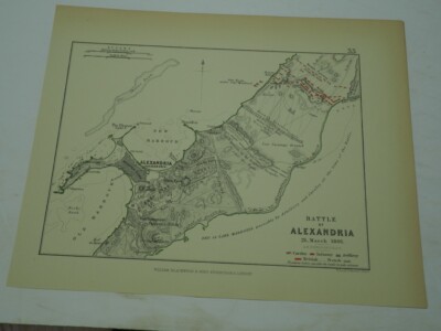Antique Map "Battle of Alexandria" 1801 | eBay