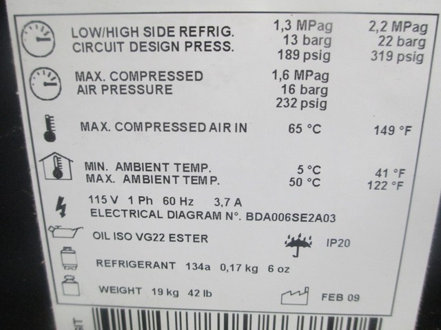 NOS Domnick Hunter Drd5 115/1/60 Float DRD Refrigerated Air Dryer for ...