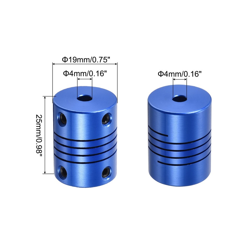 1Pcs 4mm to 4mm Alloy Shaft Coupling L25xD19 for Encoders and Motors,Blue | eBay