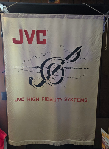 RARE Vintage JVC High Fidelity Systems Store LARGE Silk Banner 44"x60 ...