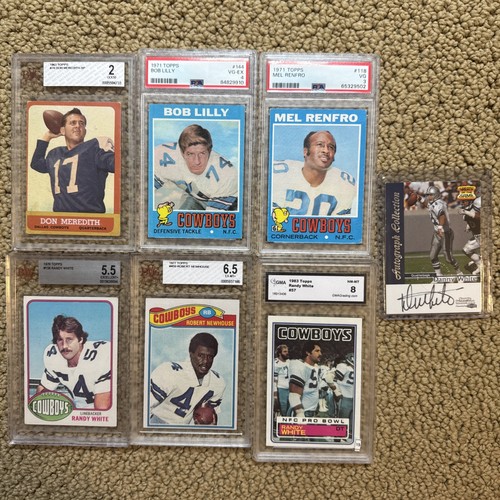 Dallas Cowboys Graded Vintage Football Card Lot Auto Meredith Lilly ...