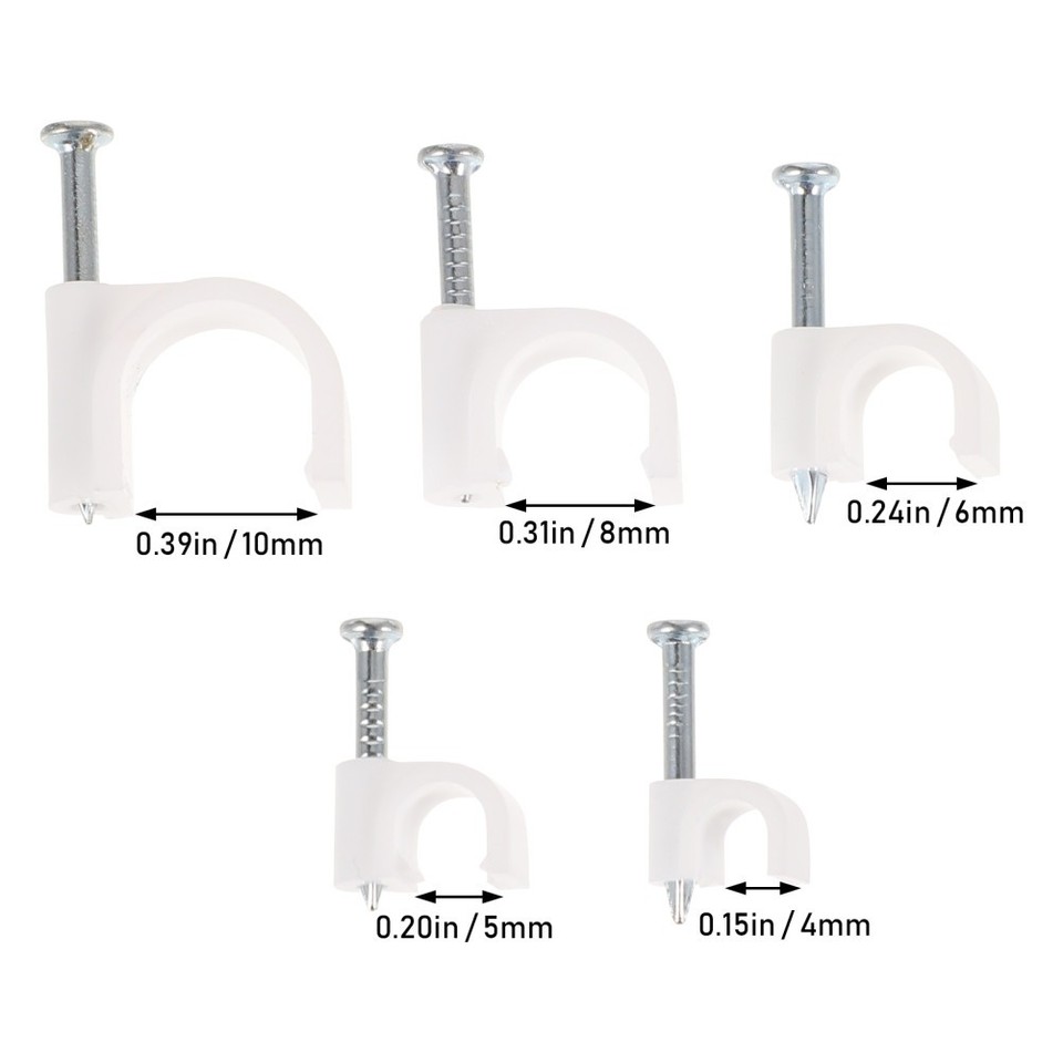 500 Pcs Cable Clip Nails Holders Phone Line Wire Fixed Buckle Steel ...