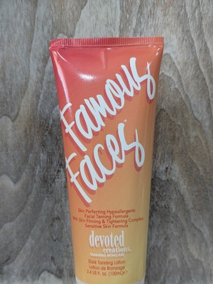 Devoted Creations FAMOUS FACES Facial Tanning Lotion Skin Firming 3.4 ...