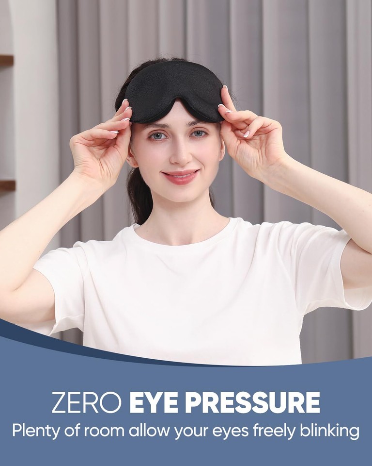 MZOO Sleep Eye Mask for Side Sleeper Men Women Zero Eye Pressure 3D ...