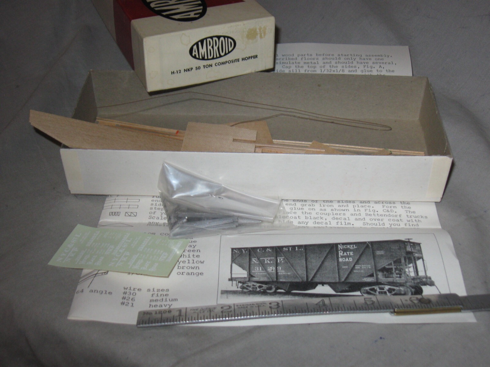 X8801 HO AMBROID H12 UNDEC NKP 50 TON COMPOSITE HOPPER CAR wood kit | eBay