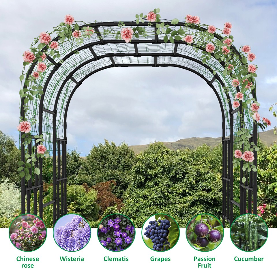 SLSY Garden Arch Trellis, 87" Hx118" Lx79" W Garden Arch Arbor Trellis ...