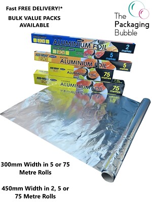 Kitchen Tin Foil Rolls Aluminium Food Grade Oven Baking Wrap Catering ...