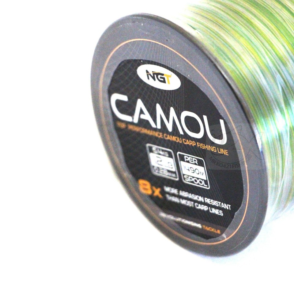NGT Camo Fishing Line Bulk Spool Carp Fishing Line 10, 12, 15, 18 lb ...