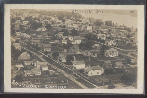 RP Postcard CASSVILLE Wisconsin/WI Early 1900's Local Town Aerial view ...