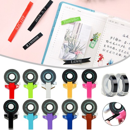 Manual 3D Label Maker Typewriter Printer Embossing DIY Machine with ...