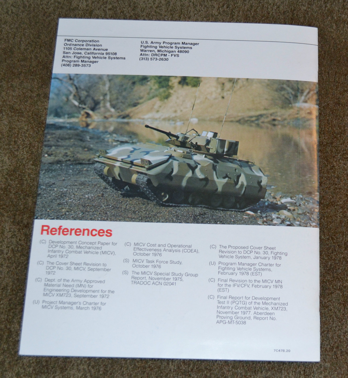 1978 ADV Prototype M2 M3 Bradley XM2 XM3 XM1 M1 Abrams Fighting Vehicle ...