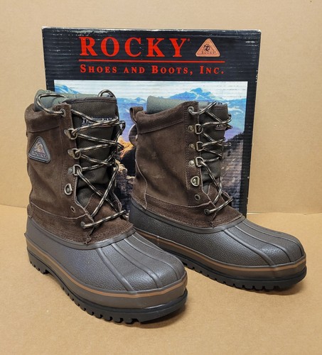 ROCKY 7758 Insulated Hunting Winter Snow Duck BOOTS Men's Size 9 Steel ...