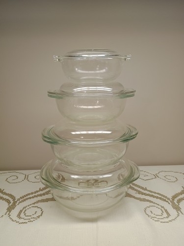 Pyrex Clear Round Casserole Dish Set 2qt 1.5qt 1qt 20z With Lids (8 ...
