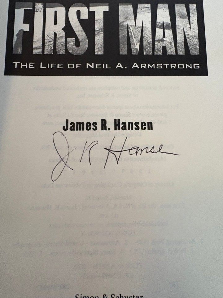 JAMES R. HANSEN AUTOGRAPHED "FIRST MAN" 2005 LIFE OF NEIL A. ARMSTRONG BIOGRAPHY | eBay