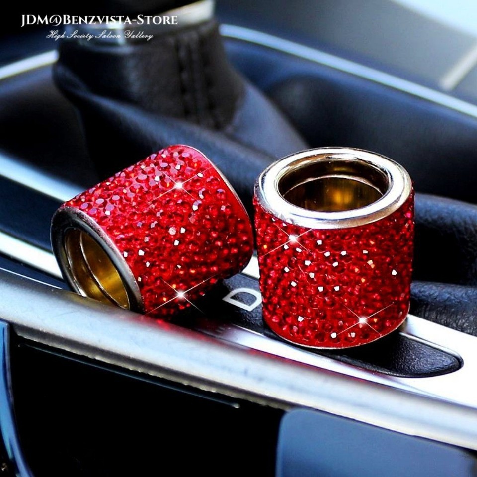 2Pcs JDM DAD Diamond Crystals Head Rest Ring Luxury Car Seat Pillow ...