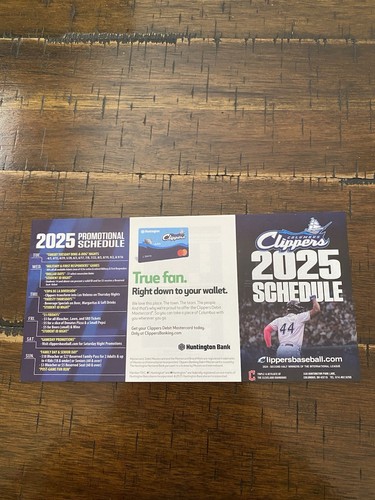 Columbus Clippers 2025 International Minor League Pocket Schedule | eBay