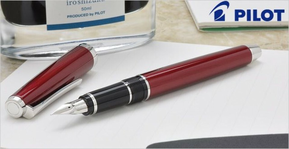 Pilot Namiki Falcon ELABO Metal Body Fountain Pen Red SF Nib FE-25SR ...