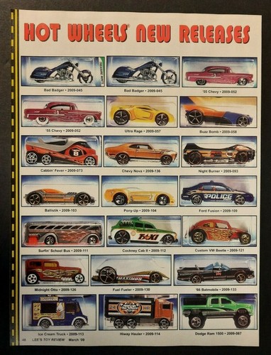 HOT WHEELS New Releases Preview Page ~ 2x Page (double sided) PRINT AD ...