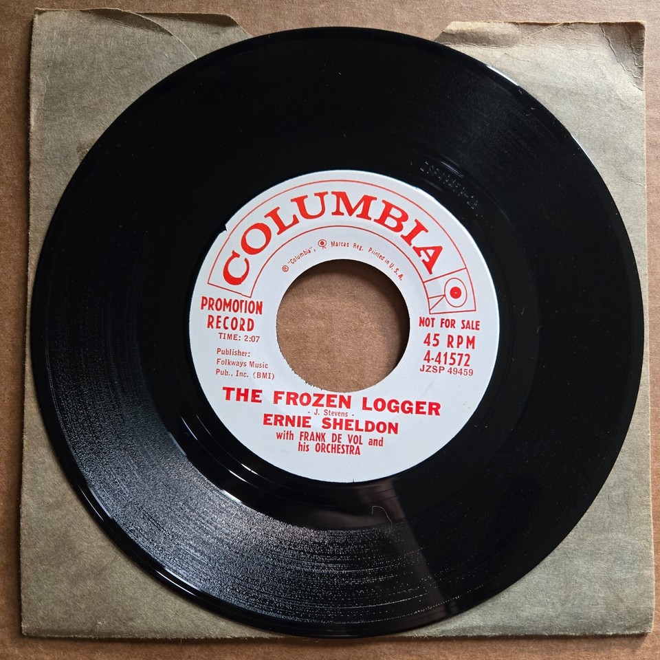 ERNIE SHELDON Billy's Ridin/The Frozen Logger DJ PROMO 45 7" Record ...