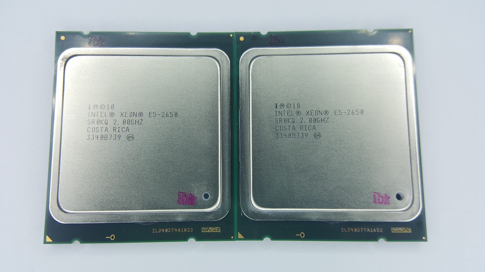 Matched pair of Intel Xeon E5-2650 2GHz Eight Core SR0KQ Processor w ...