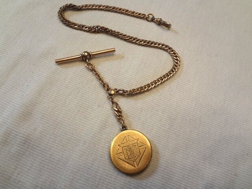 Antique Gold Filled Knights Of Columbus Locket Watch Fob & Chain ...