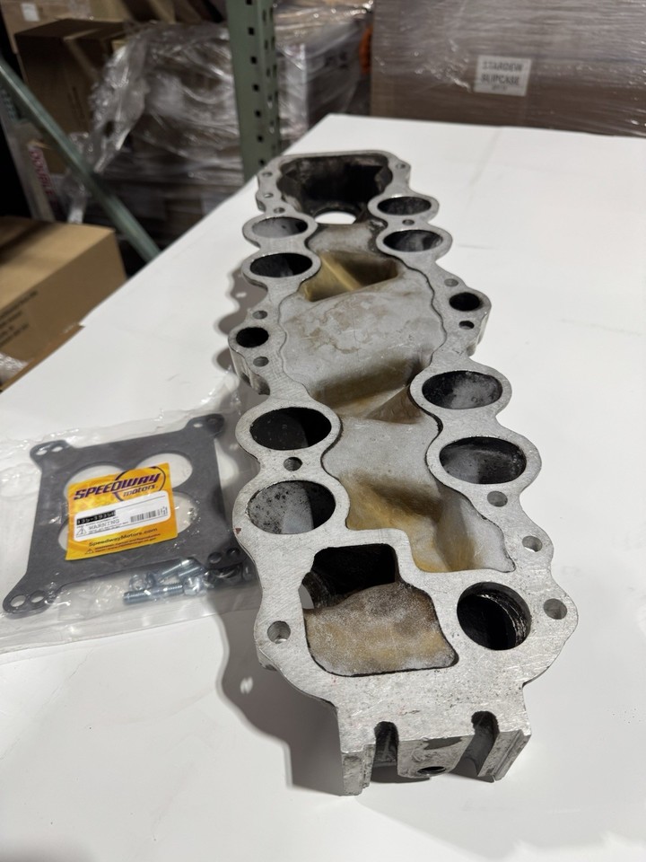 49-53 Ford Flathead 8BA Weiand 903 4-Barrel Intake Manifold And Adapter ...