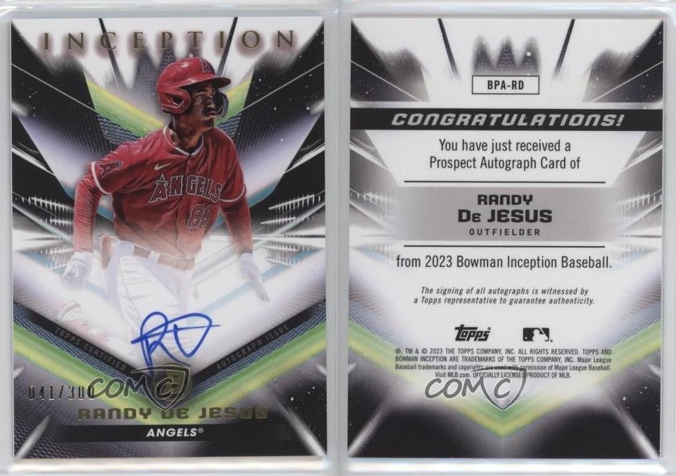 2023 Bowman Inception Auto 41/300 Randy De Jesus #BPA-RD Auto 01ix | eBay