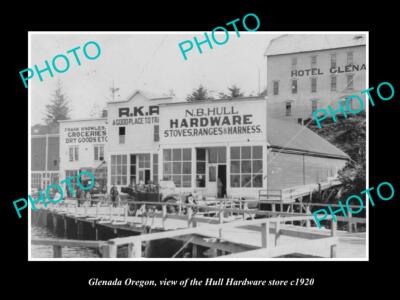 OLD LARGE HISTORIC PHOTO OF GLENADA OREGON VIEW OF THE HULL HARDWARE ...