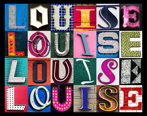 LOUISE Name Poster featuring photos of actual sign letters | eBay