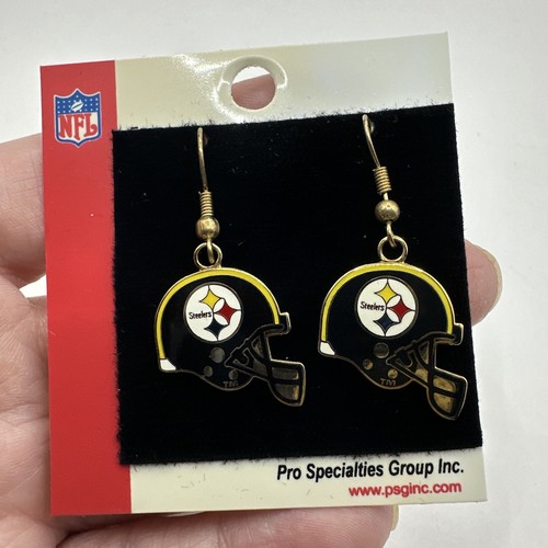 Pittsburgh Steelers Helmet Gold Dangle Earrings - NFL Licensed Jewelry ...