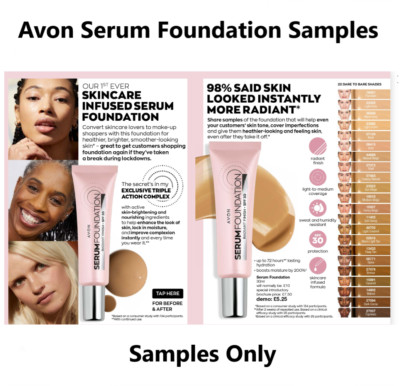 Avon NEW Serum Foundation SAMPLE SACHET **FREE P&P* | eBay UK